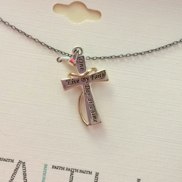 Footnotes | Jewelry | Nwt Sterling Silver Gold Faith Pendant Chain ...